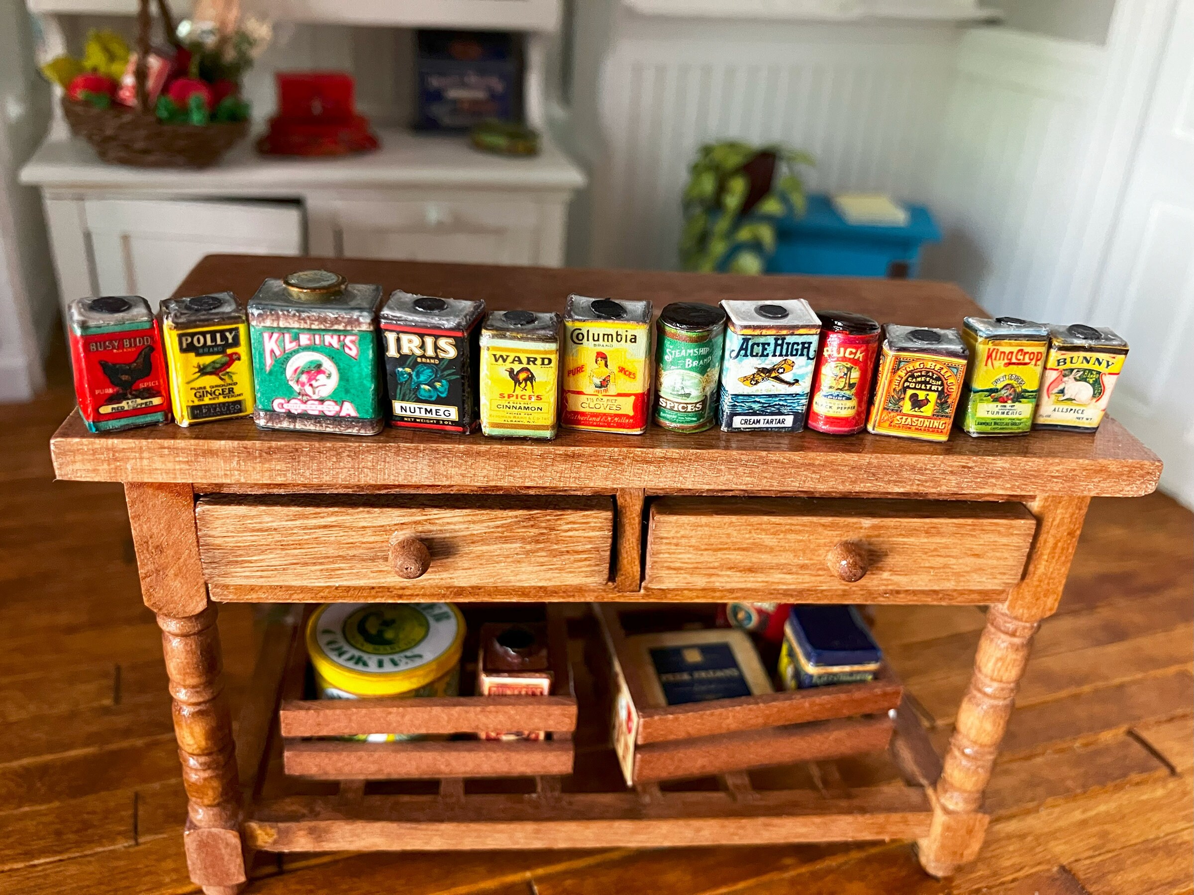 PDF Printable Kit - 1:12 Vintage Spice Tin Collection, DIY Dollhouse ...
