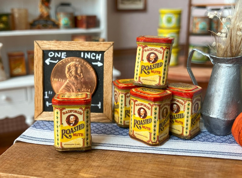Miniature Roasted Nut Tin: Papercraft Dollhouse Decor in 1/12 Inch ...