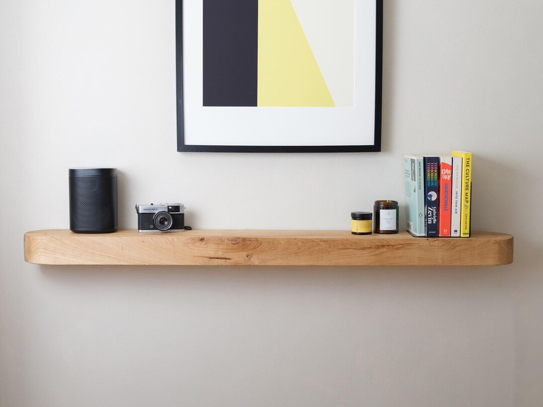 Solid Oak Floating Mantel Beam Shelf 4ft 1.2m White Oak or Oiled Oak ...