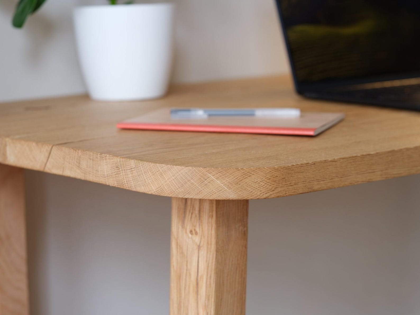 Solid Oak Desk Oak Legs 120cm X 60cm White Oak or Oiled Oak Handmade in ...