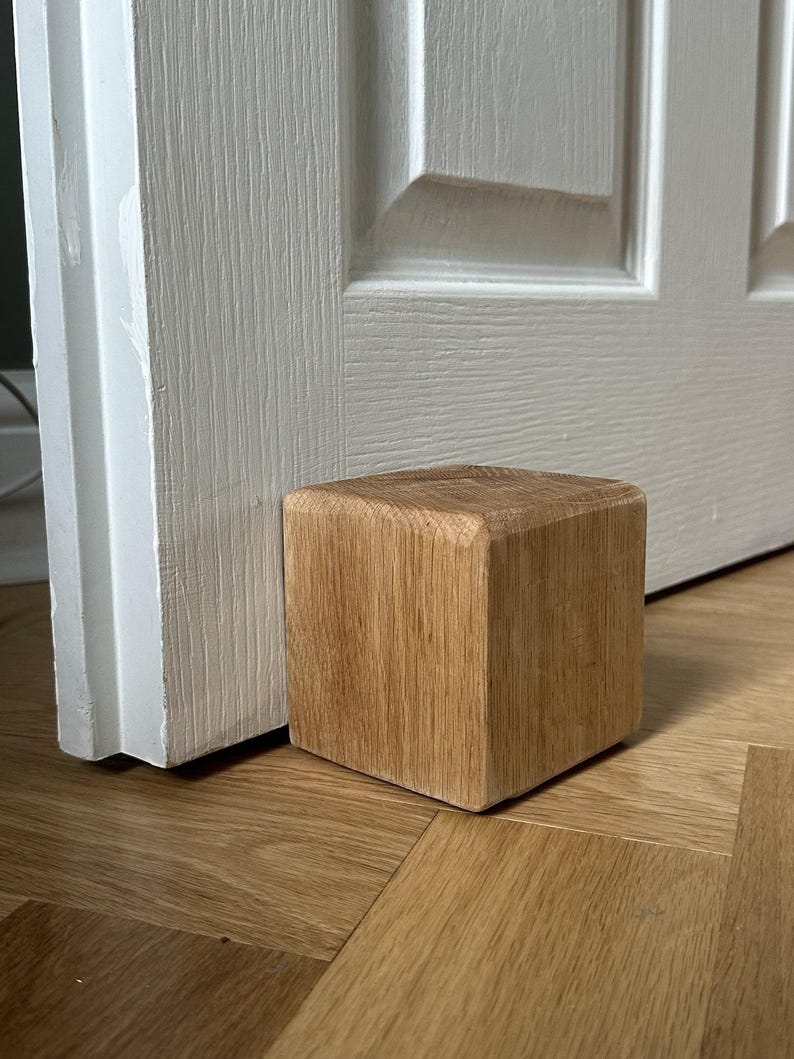 Solid Oak Mini Door Stop 4 / 10cm White Oak or Oiled Oak Handmade in ...