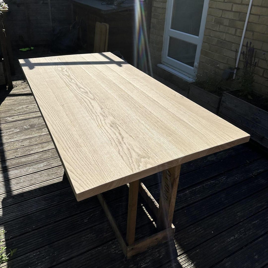 Solid Oak Table Top White Oak or Oiled Dining Table, Desk, Coffee Table ...