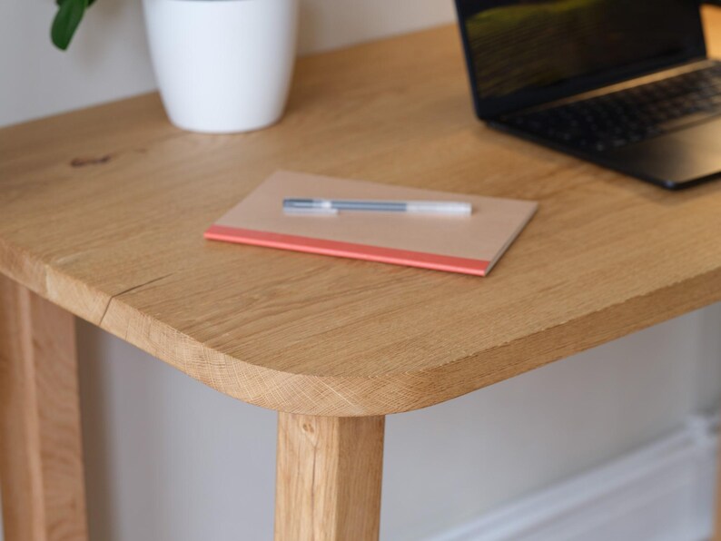 Solid Oak Desk Oak Legs 120cm X 60cm White Oak or Oiled Oak Handmade in ...