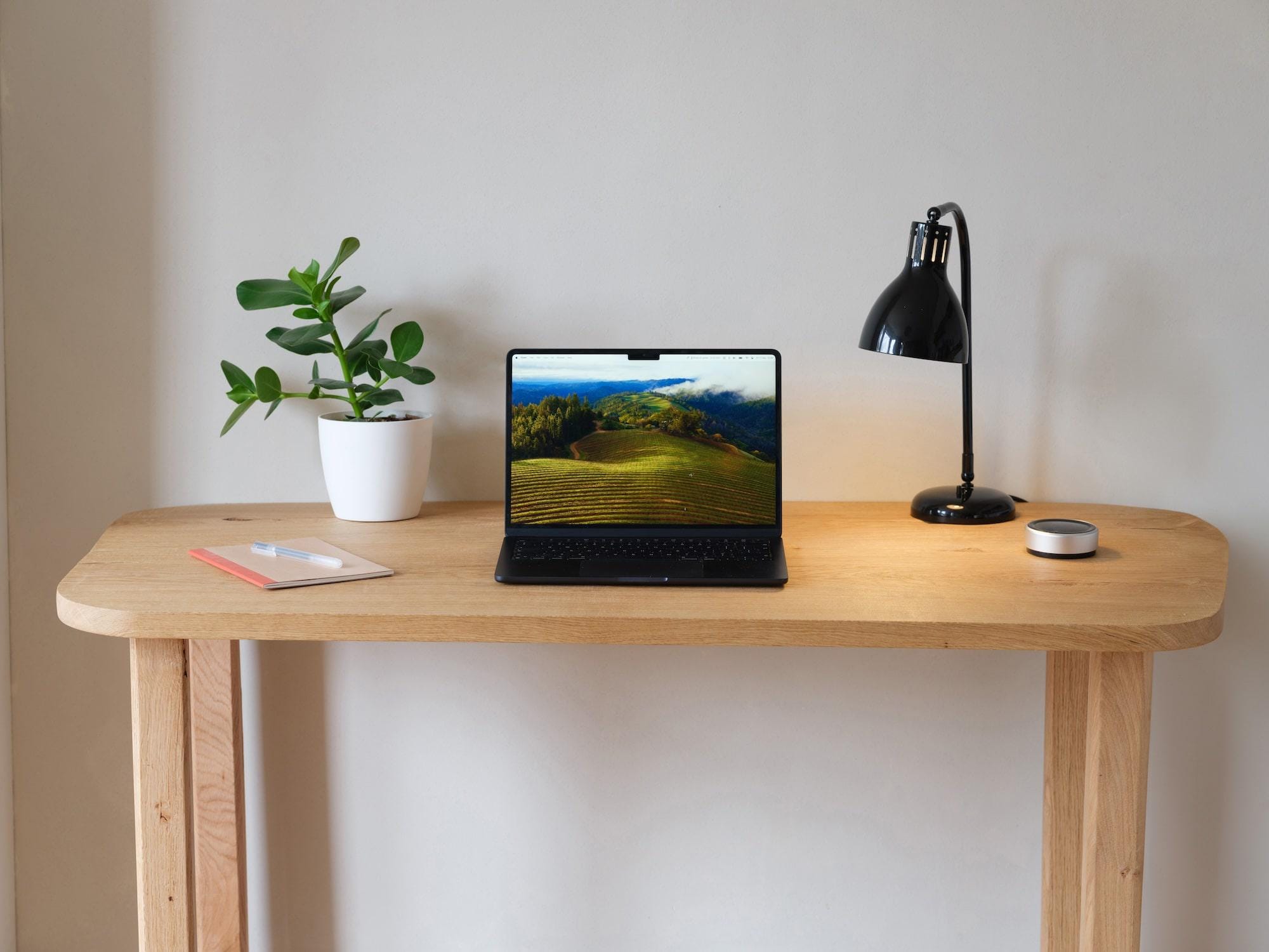 Solid Oak Desk Oak Legs 120cm X 60cm White Oak or Oiled Oak Handmade in ...
