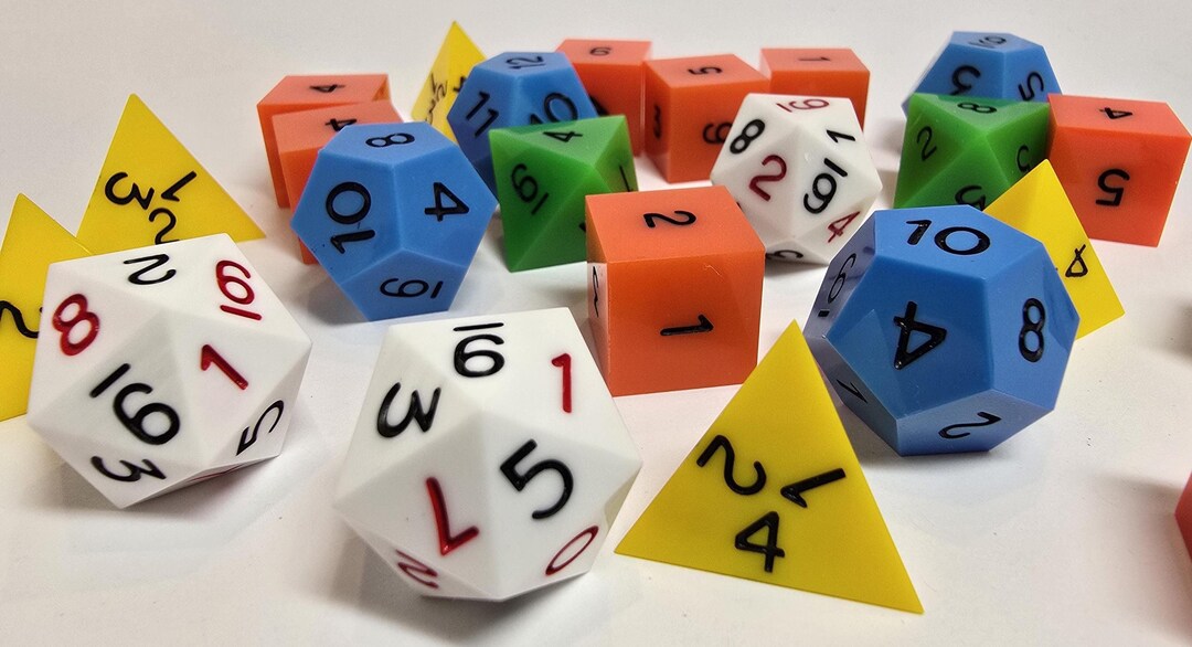 D&D Dice in the Classic Holmes OSR Style. Set of Five Dice, Yellow D4 ...