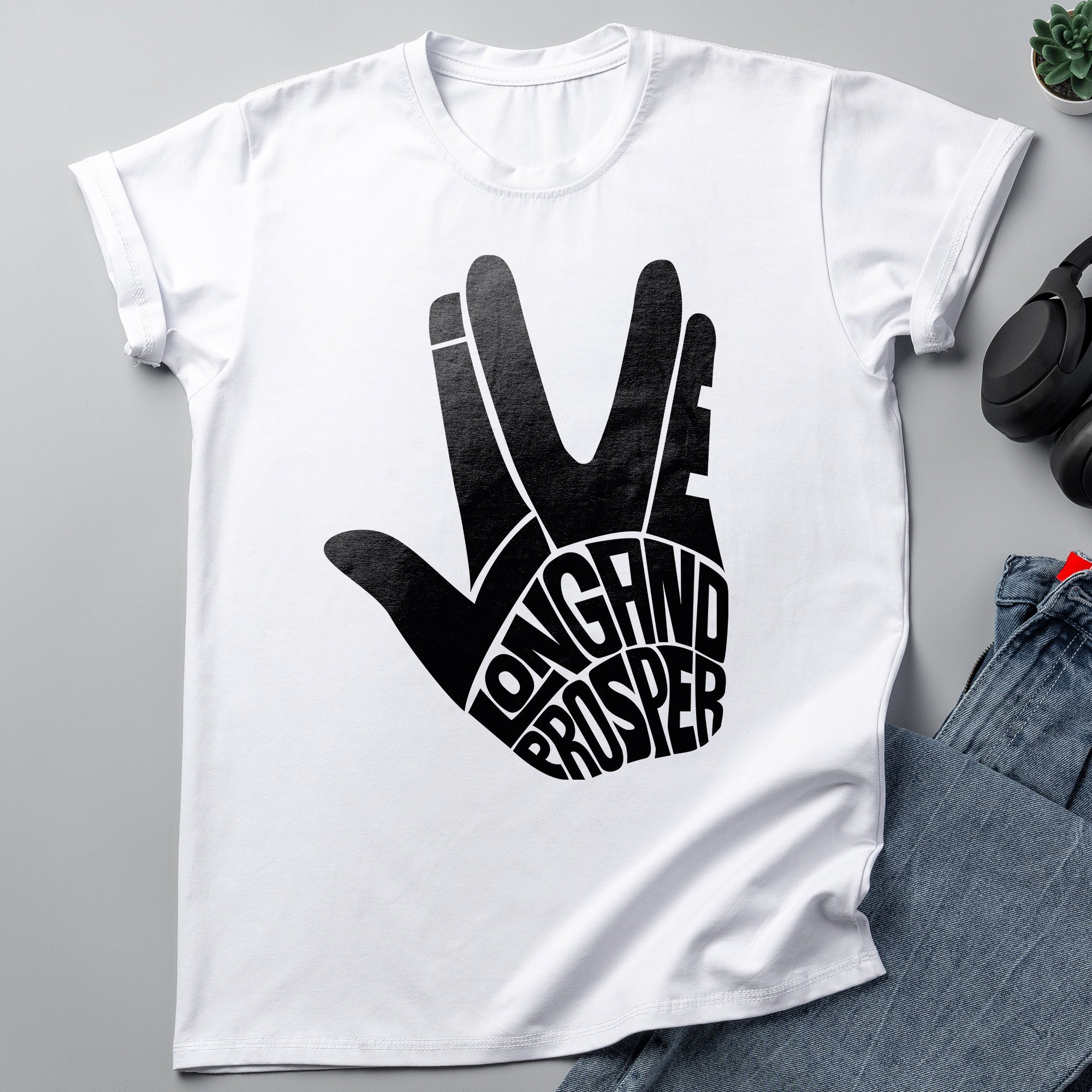Live Long and Prosper SVG, Funny T-shirt Design, TV Show Quote, Science ...