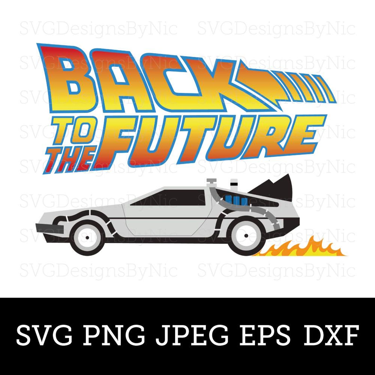 Back to the Future SVG, BTTF, Marty Mcfly, Delorean, Movie, Clipart ...