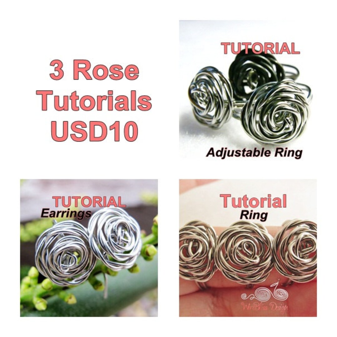 WIRE JEWELRY TUTORIAL Package - 3 Rose's Tutorials for USD10 - Etsy