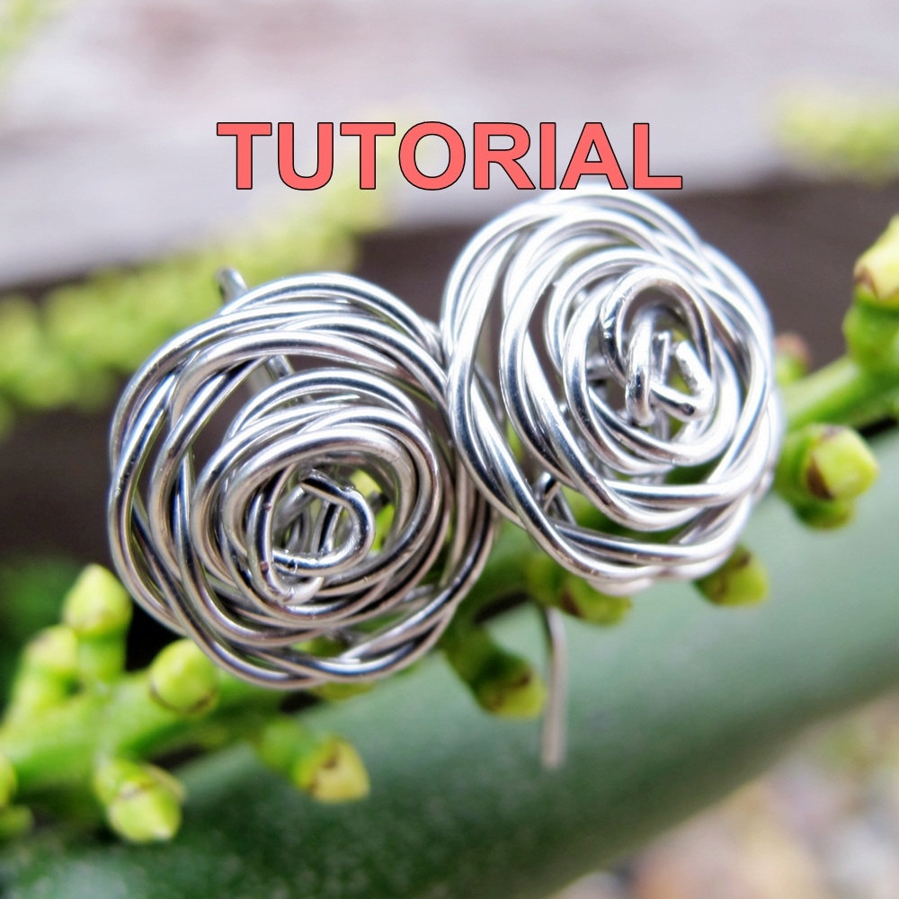WIRE JEWELRY TUTORIAL - Wire Wrapped Rose Earrings - Etsy