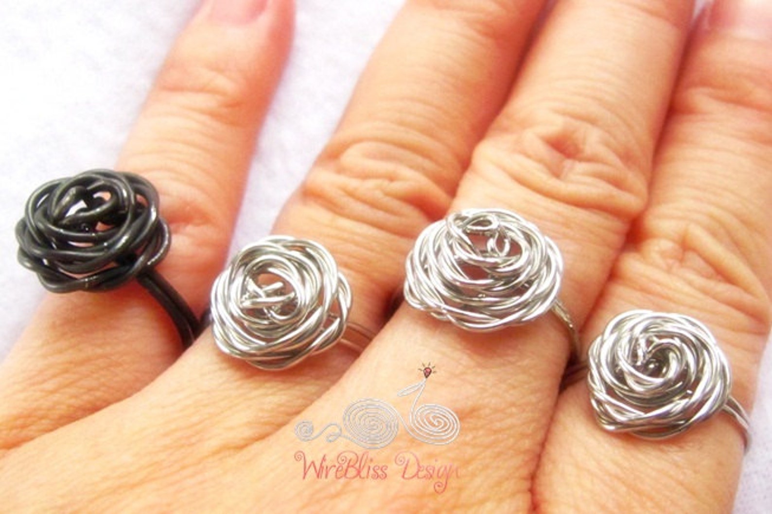 WIRE JEWELRY TUTORIAL - Adjustable Wire Wrapped Rose Ring - Etsy