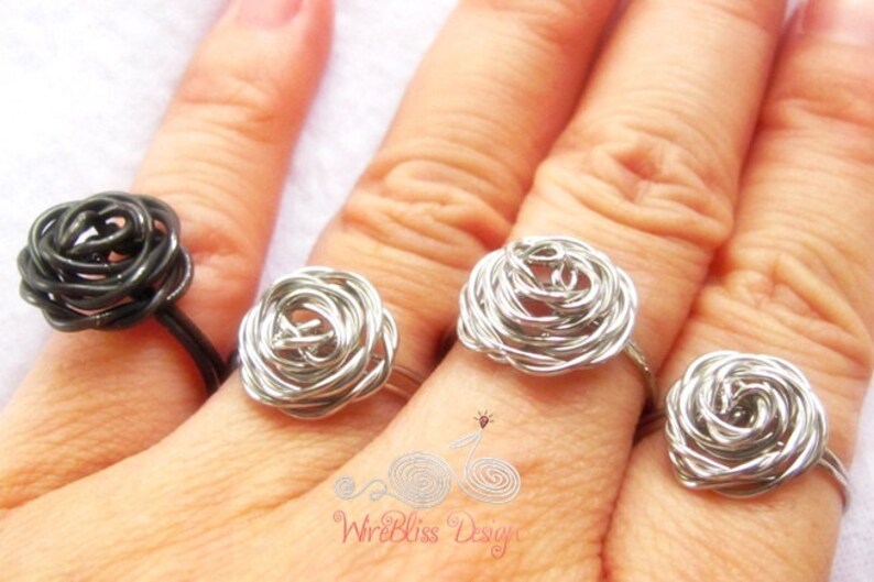 WIRE JEWELRY TUTORIAL - Adjustable Wire Wrapped Rose Ring - Etsy