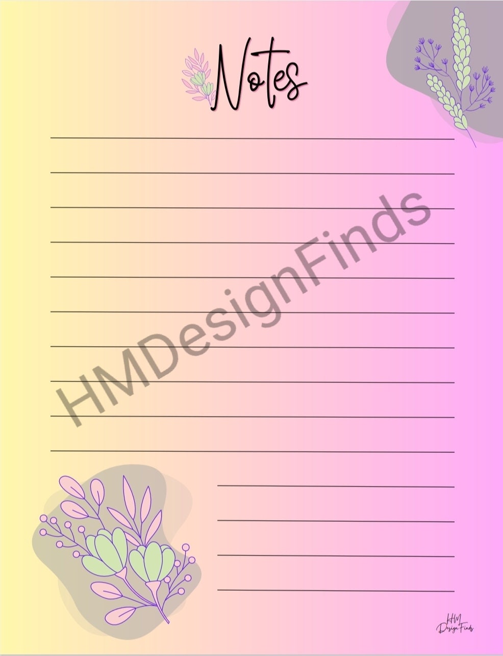 Printable Notes Page - Etsy