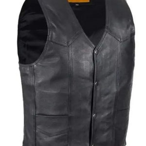 American Gang Hells Angels California Mc Black Leather Biker Vest ...