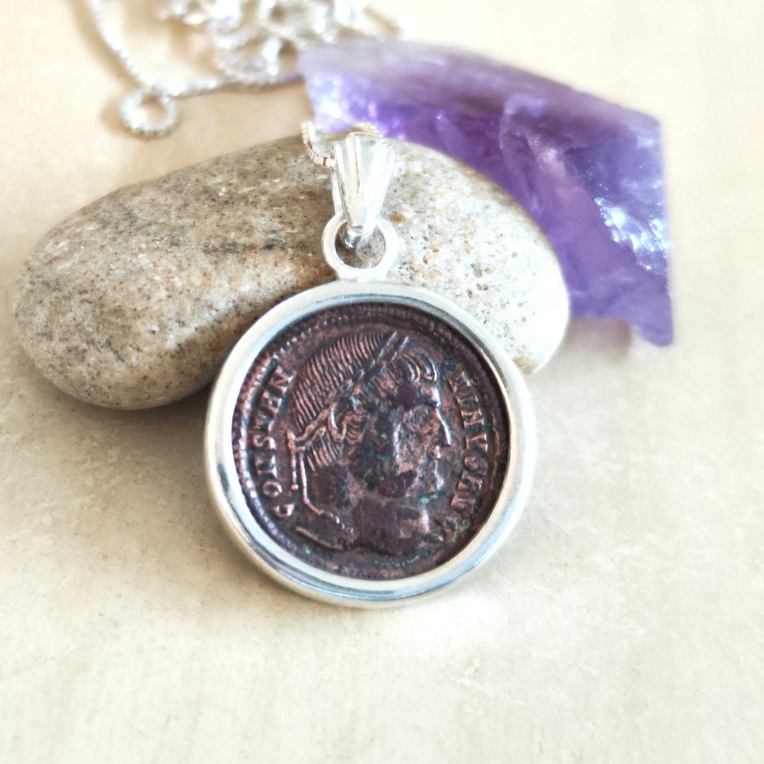 Constantine the Great Silver Pendant, Christian Coin Necklace, Roman ...