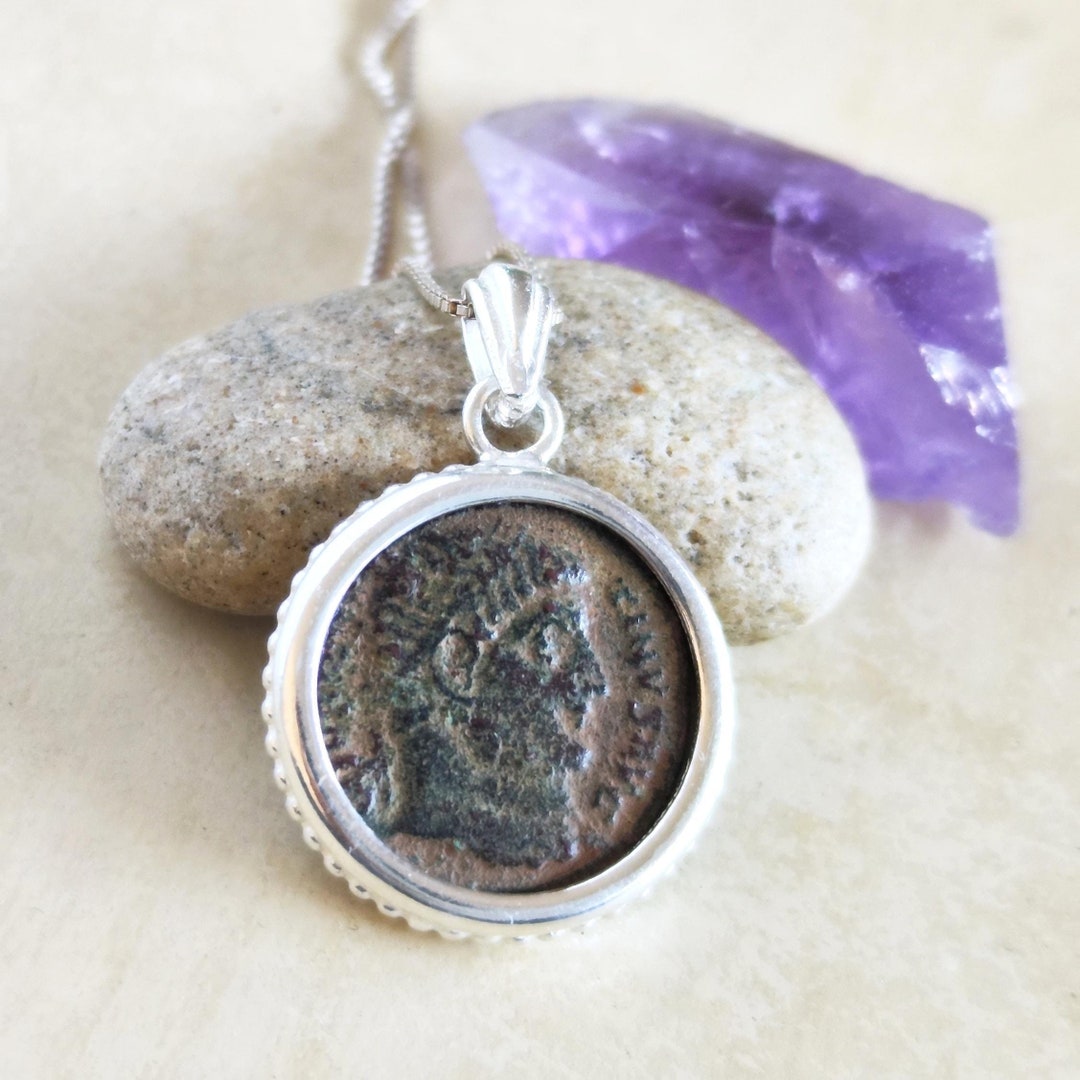 Genuine Constantine the Great Coin Necklace, Antique Roman Coin ...