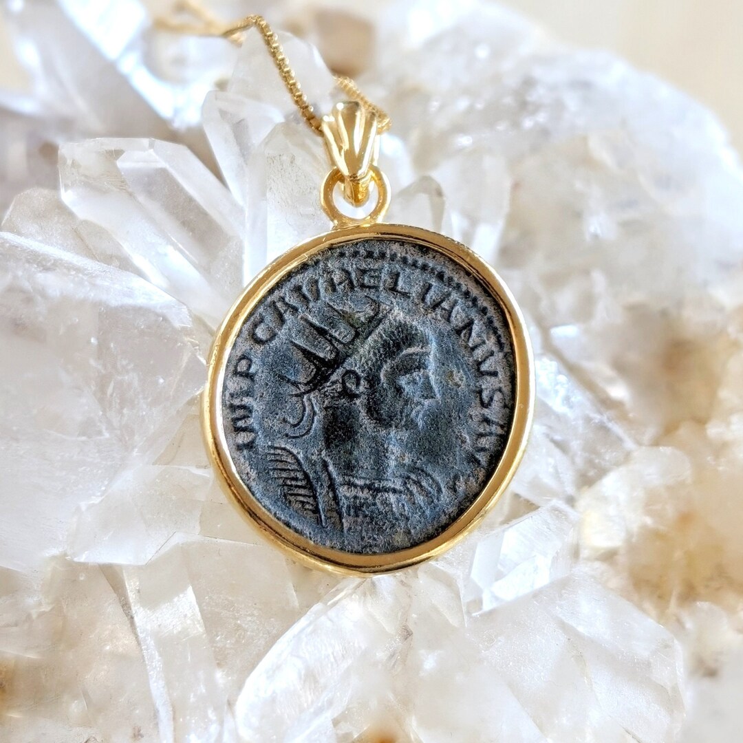 Antique Roman Aurelian Coin Pendant, Authentic Roman Coin Necklace, Real Ancient Coin Necklace ...