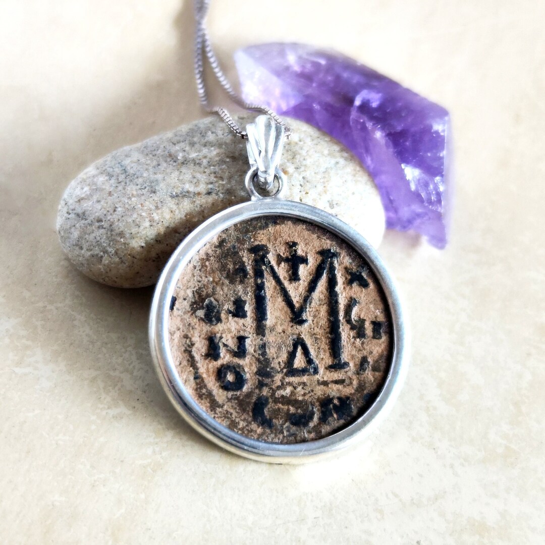 Ancient Byzantine Cross Coin Statement Medallion: Sterling Silver ...