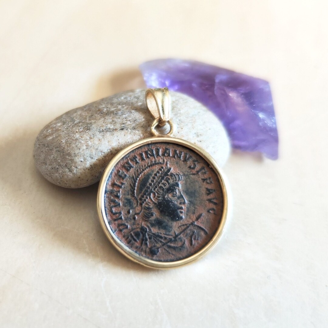 Authentic Emperor Valentinian Coin 14K Gold Medallion, Certified ...