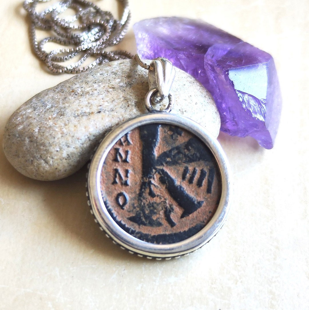 Large Coin Necklace for Men, Real Byzantine Coin Silver Pendant ...