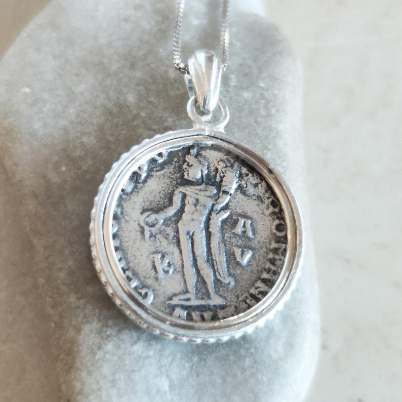 Ancient Roman Coin Necklace for Men, Sterling Silver Replica Diocletian ...