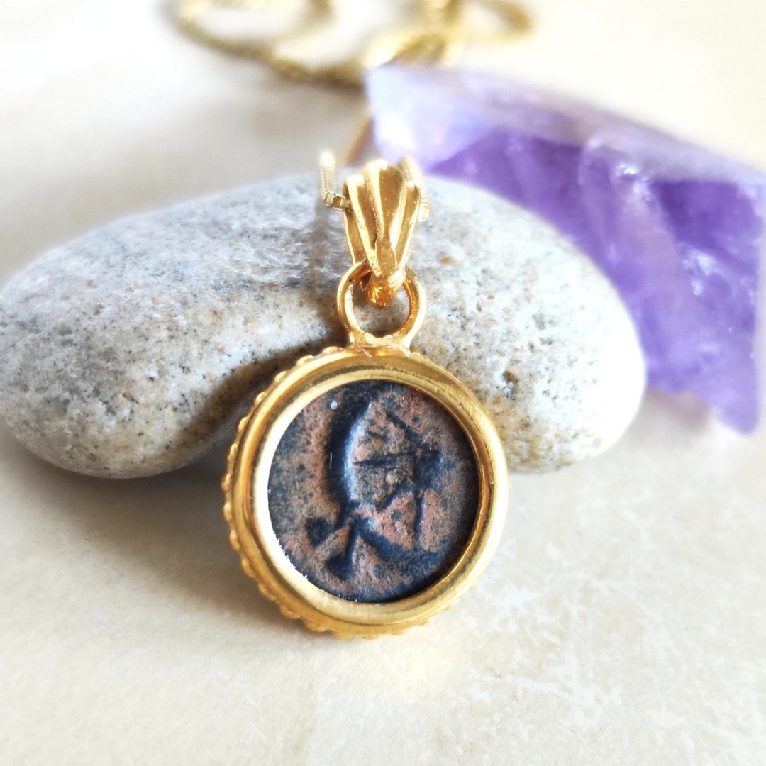 Ancient Biblical Coin Necklace, Antique Real Widow's Mite Coin Gold ...