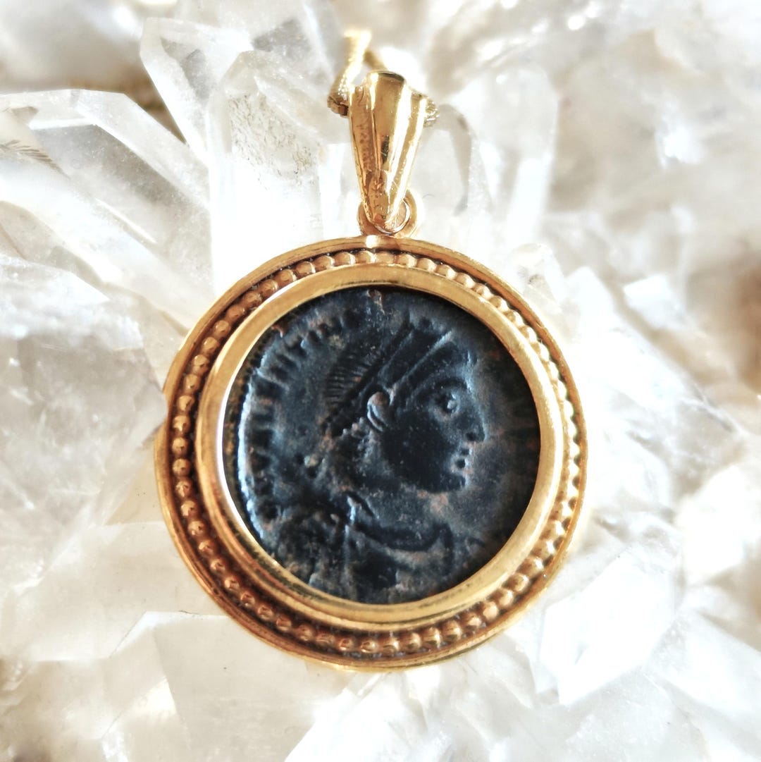 Authentic Roman Emperor Valentinian Coin Medallion, Certified Ancient ...