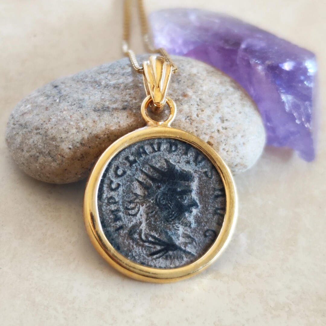 Emperor Claudius Ancient Roman Coin Necklace: History Lover Gold Plated ...