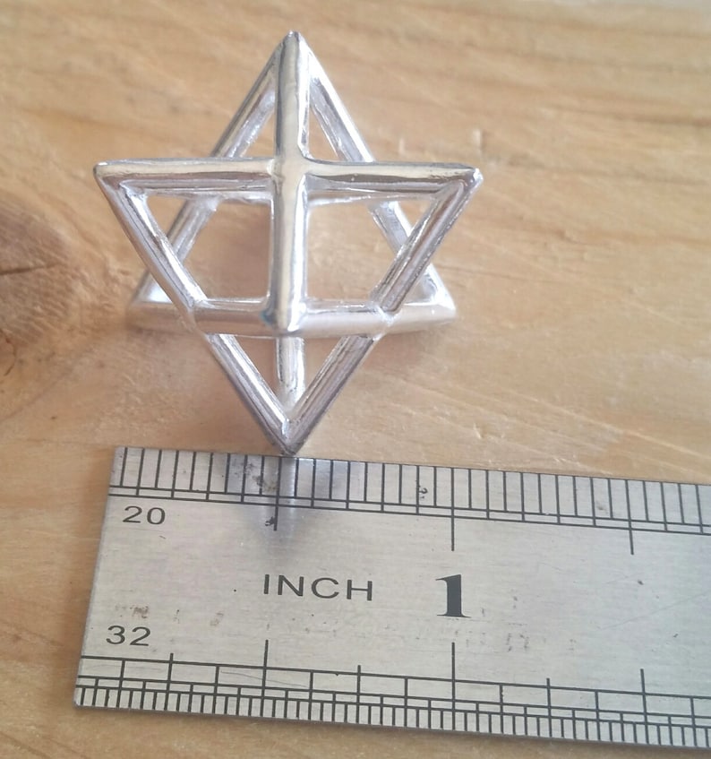 Extra Large Merkaba Pendant Sterling Silver Mer Ka Ba | Etsy