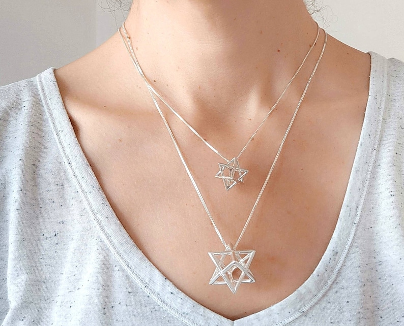 Extra Large Merkaba Pendant Sterling Silver Mer Ka Ba | Etsy