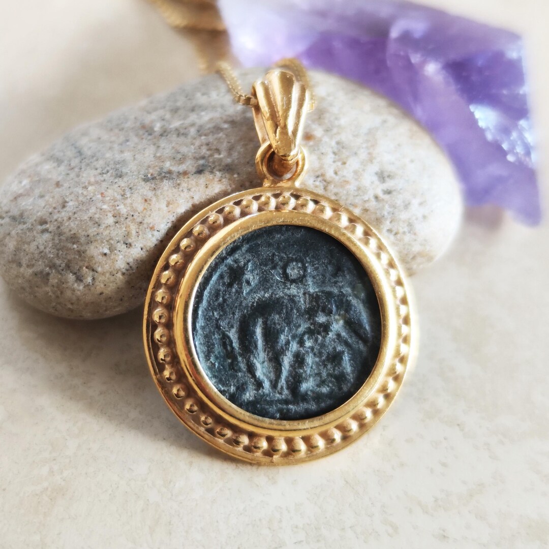 Roman Coin Pendant, Ancient Constantine Coin Necklace, Vintage Jewelry ...