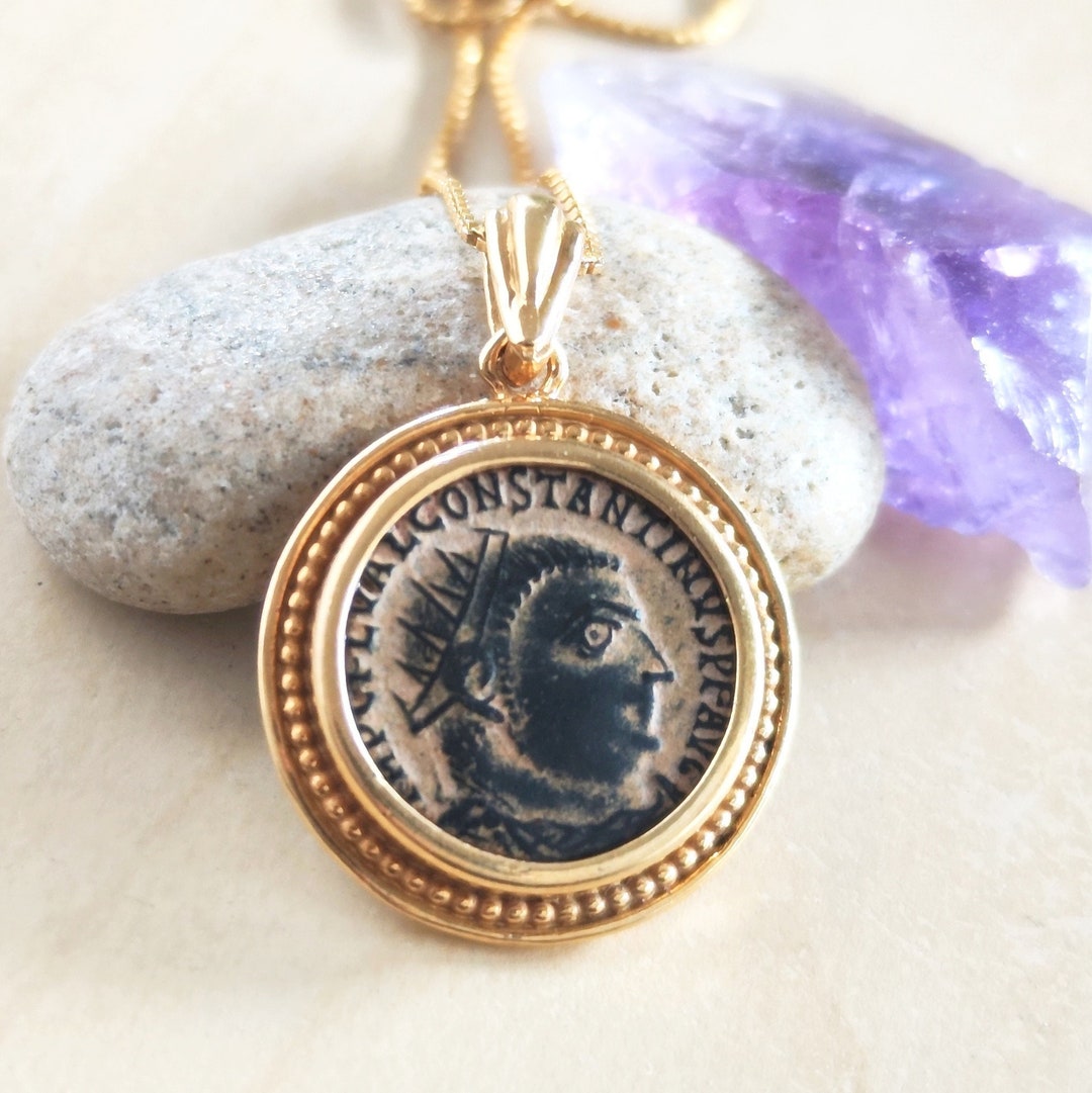 Constantine the Great Coin Pendant, Roman Emperor Christian Necklace ...