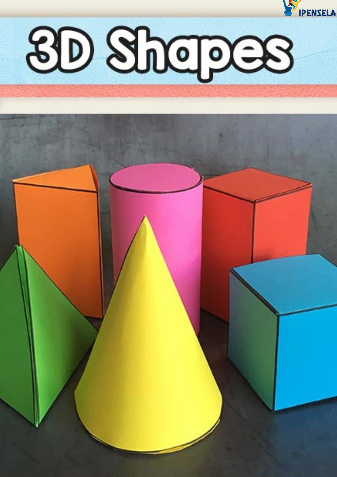 3D Shapes Cut and Paste Activity Book | Educational Fun for Kids ...