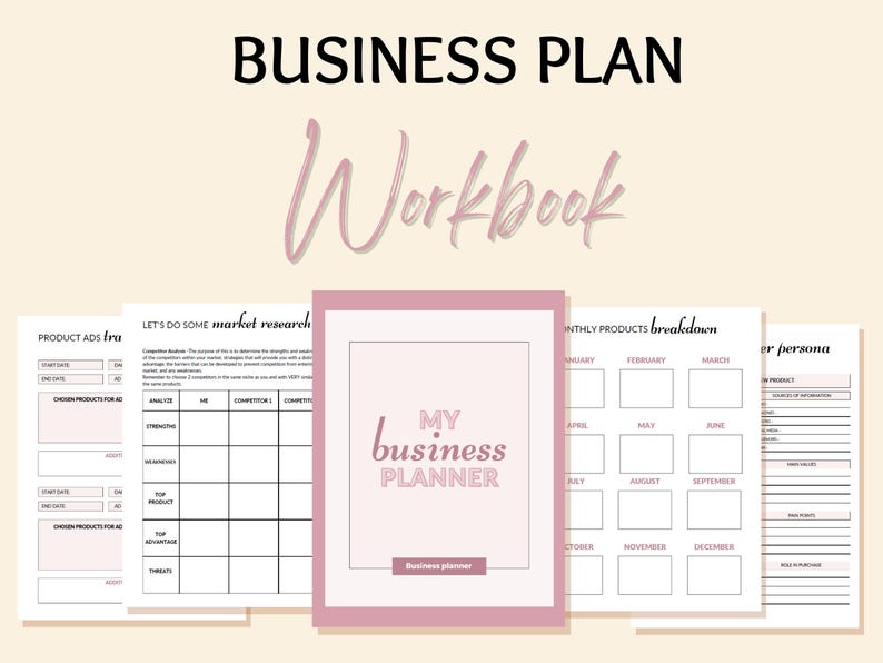 Printable Business Plan Workbook - Etsy