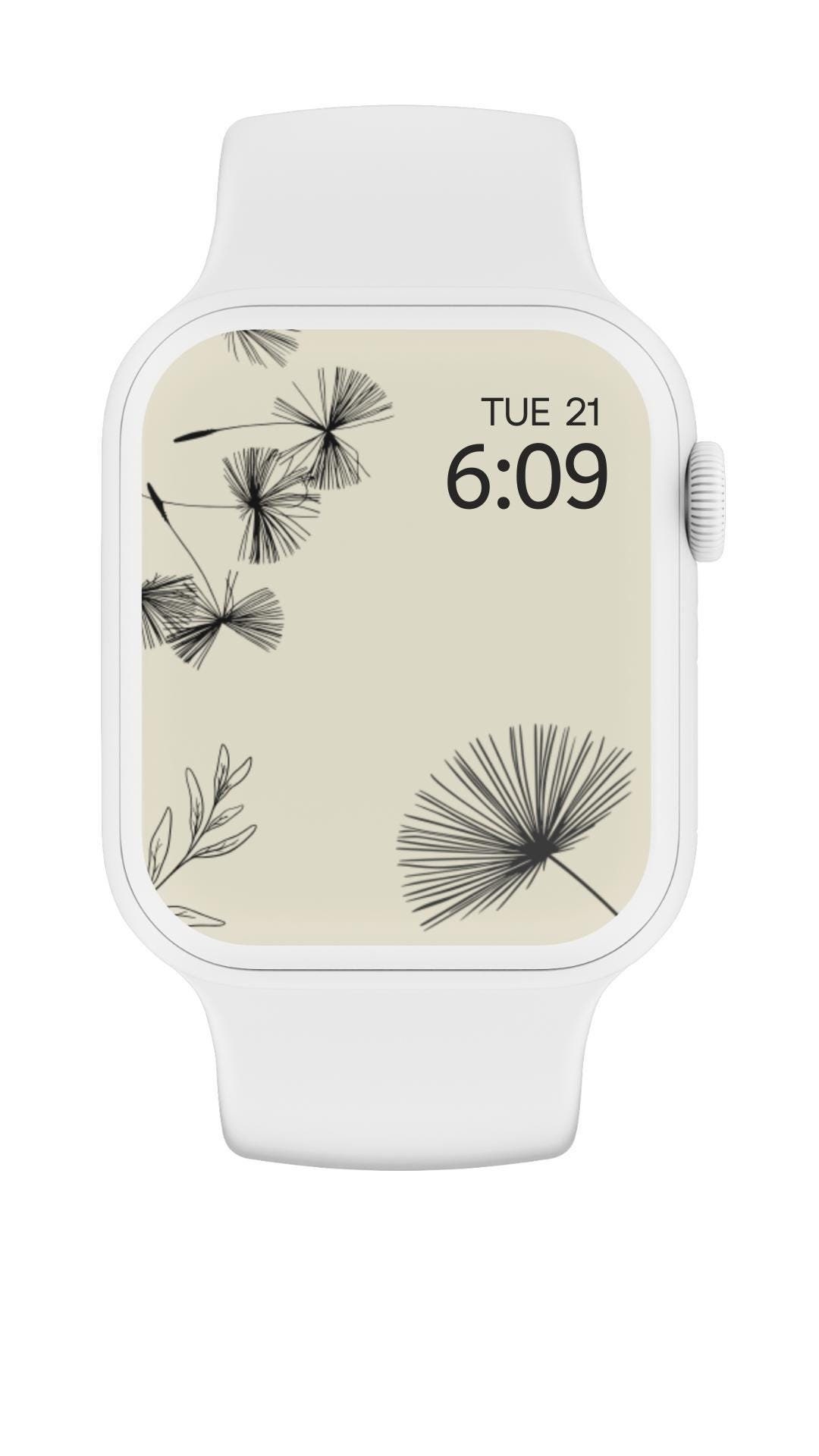 Apple Watch Face Background: Neutral Color With Dandelions and Leaves ...