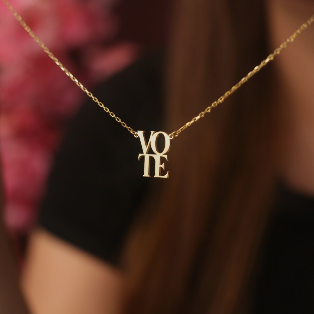 925 Sterling Silver Vote Necklace, Elegant Political Gifts for Democrat ...