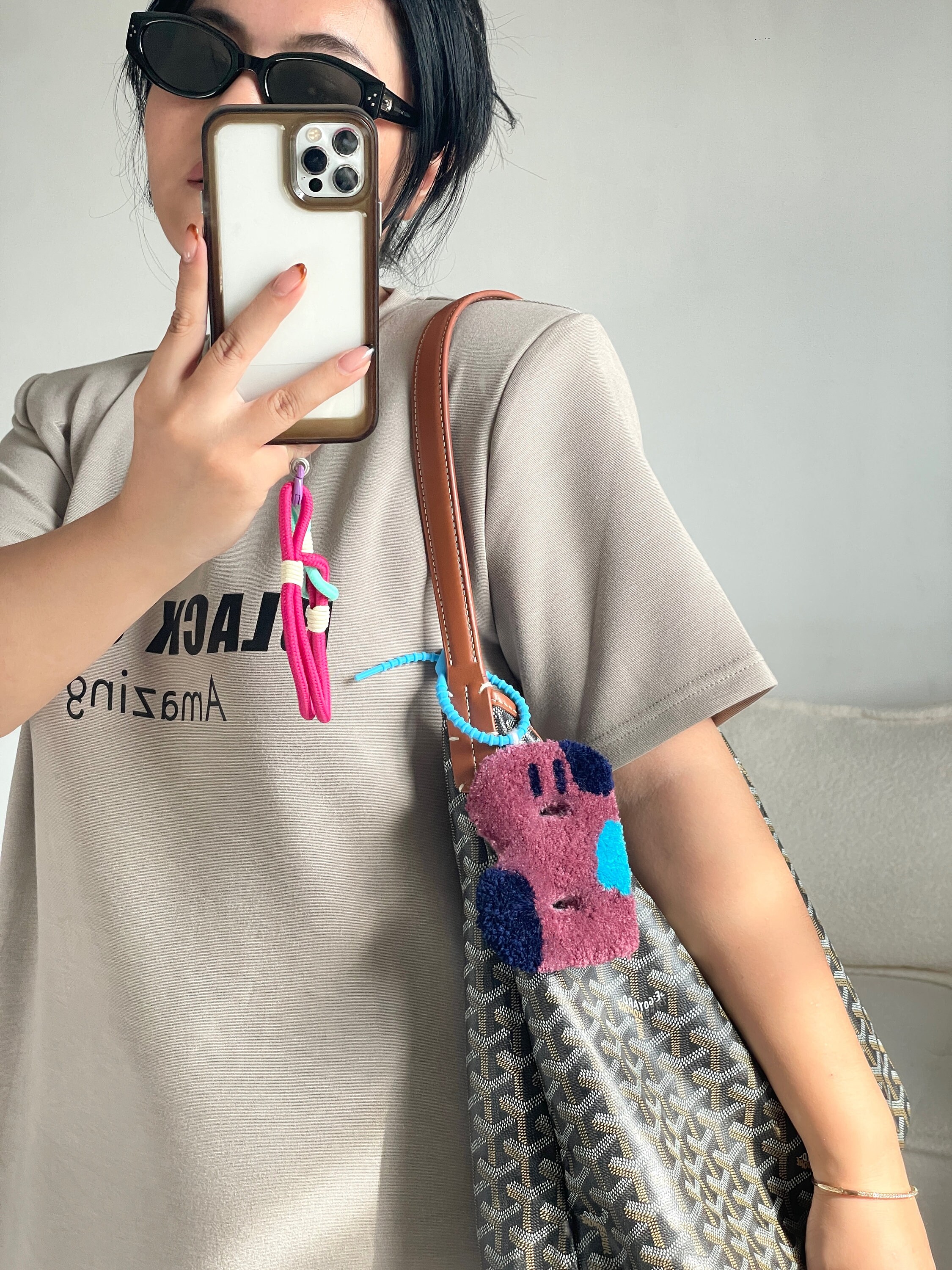 Custom Tufted Letter Pendant - Personalized Bag Charm - Handmade ...