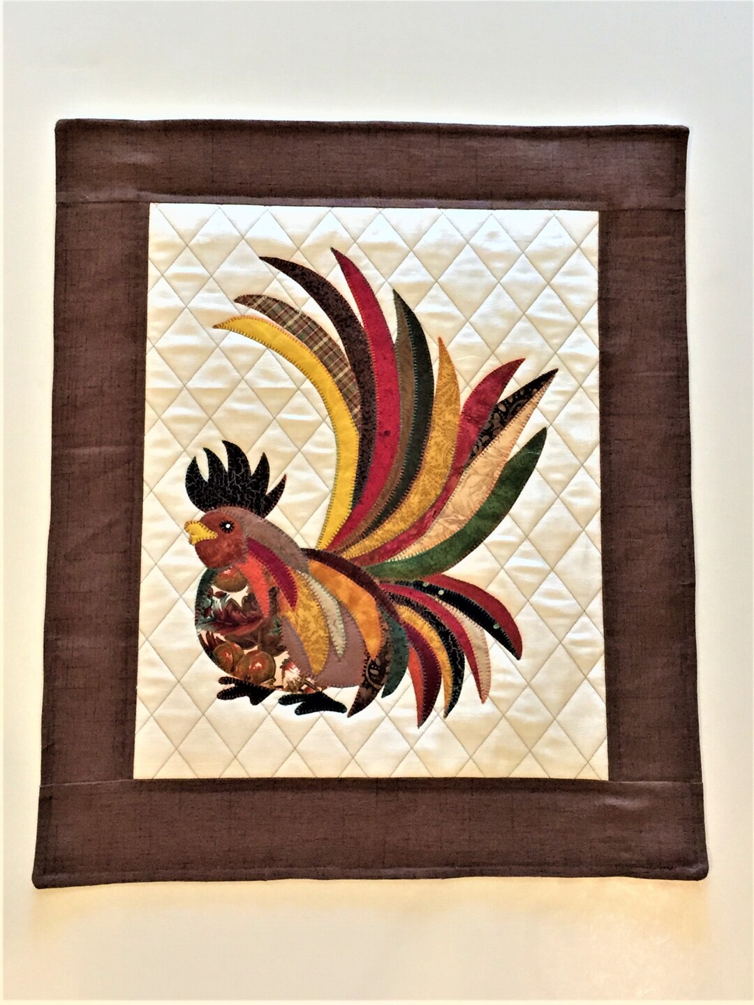 Appliqued Rooster Quilted Wall Hanging - Etsy
