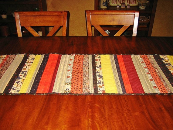 Scrap Fabric Quilted Table Runner Halloween Theme | Etsy