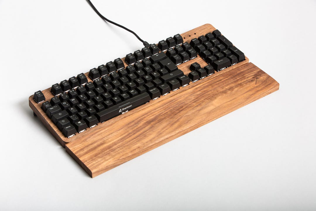 Walnut Keyboard, Noble Nut 100-S, Wooden Keyboard, Walnut, Ergonomic ...