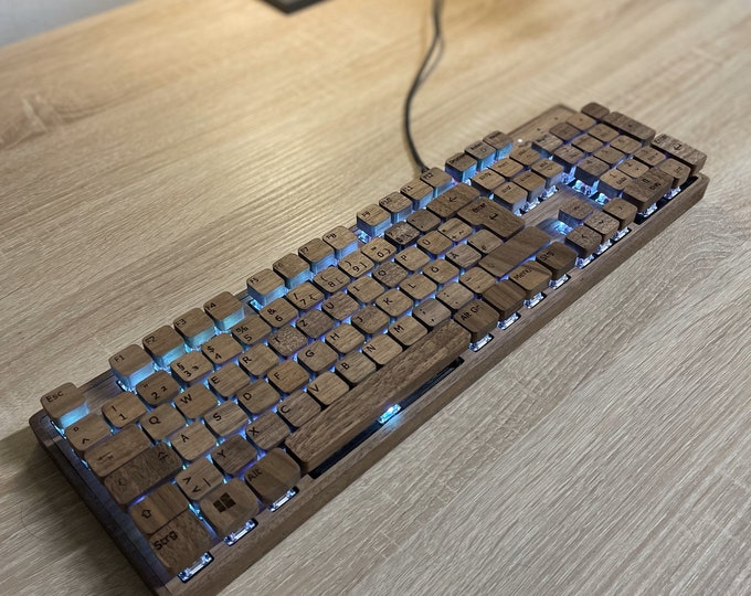 Mechanical Wooden Keyboard Mechanical Wooden Keyboard Solid Wood ...