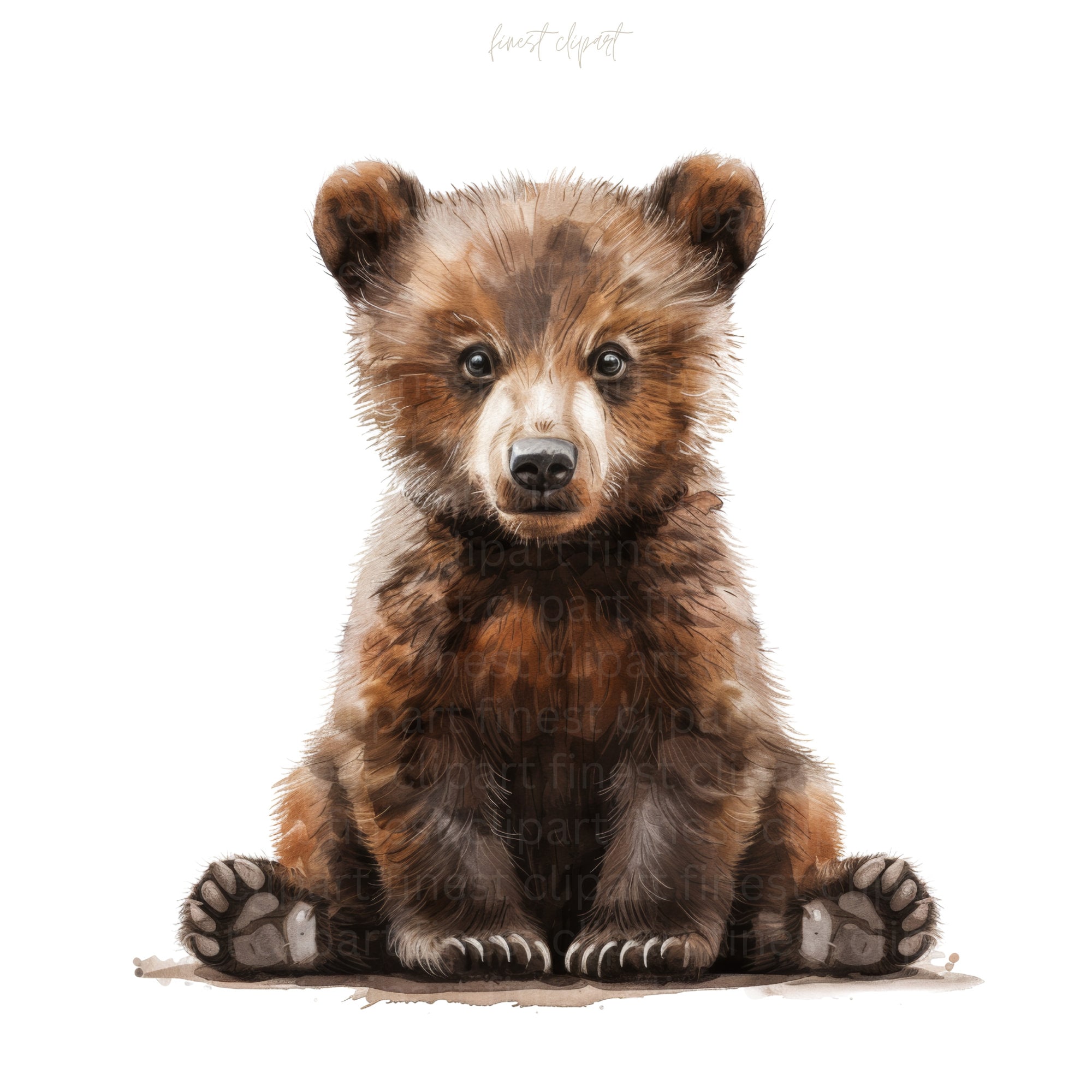 Woodland Baby Animal Clipart Set: 17 PNG Files, Naturalistic Watercolor ...
