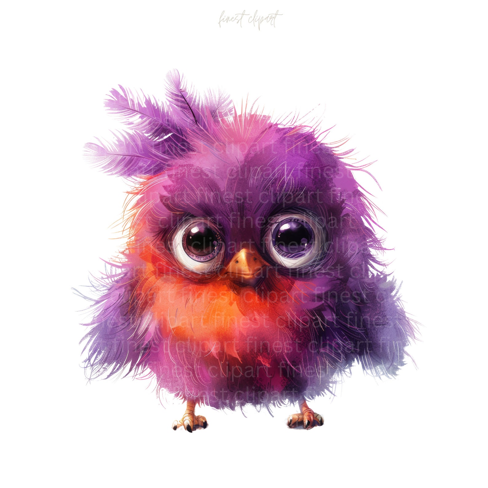 Funny Whimsical Bird Clipart Set: 18 PNG Files, Quirky Watercolor Birds ...