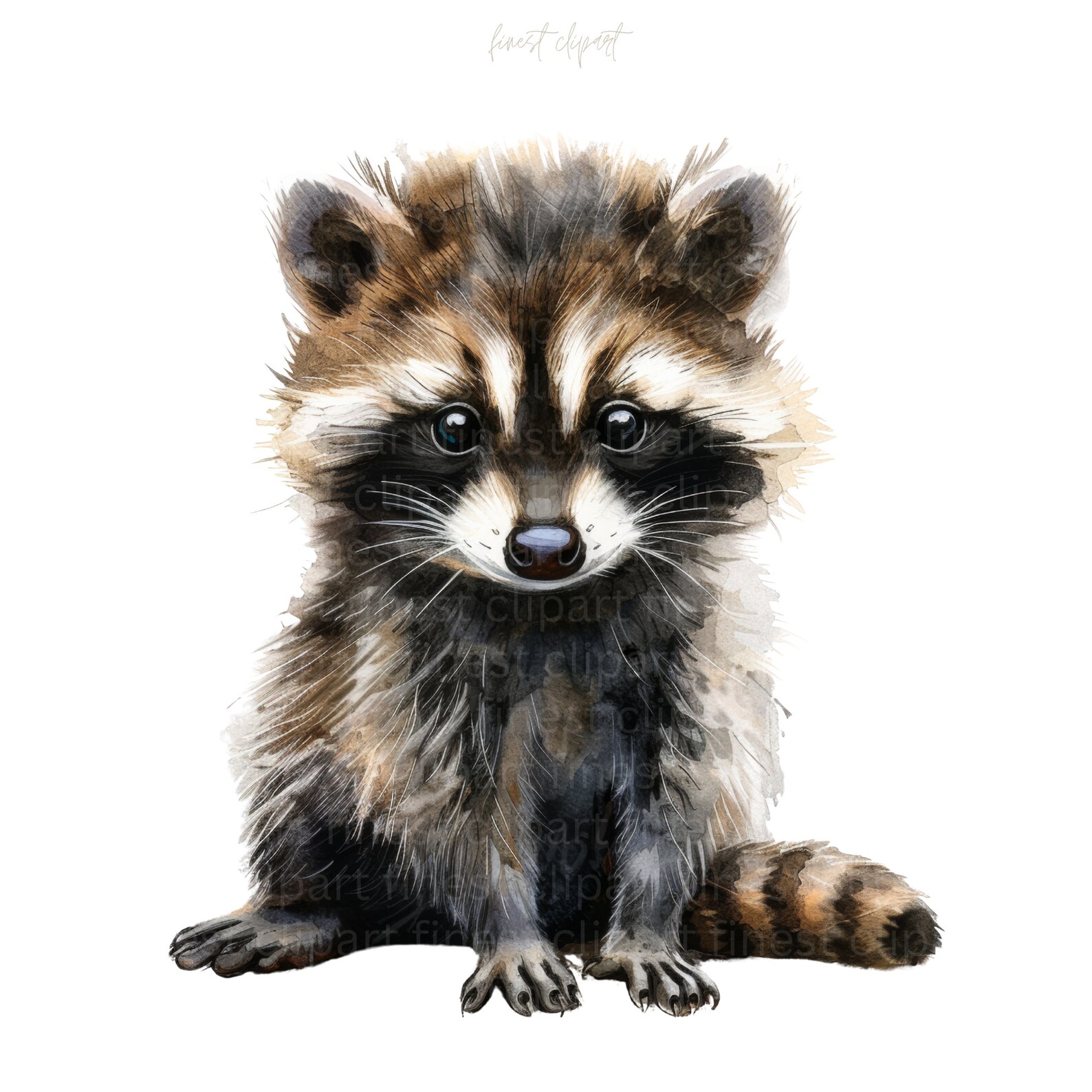 Woodland Baby Animal Clipart Set: 18 PNG Files, Naturalistic Watercolor ...