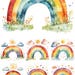 11 Cute Rainbows Watercolor Clipart Set, JPG Images, White Background ...