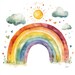 11 Cute Rainbows Watercolor Clipart Set, JPG Images, White Background ...
