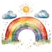 11 Cute Rainbows Watercolor Clipart Set, JPG Images, White Background ...