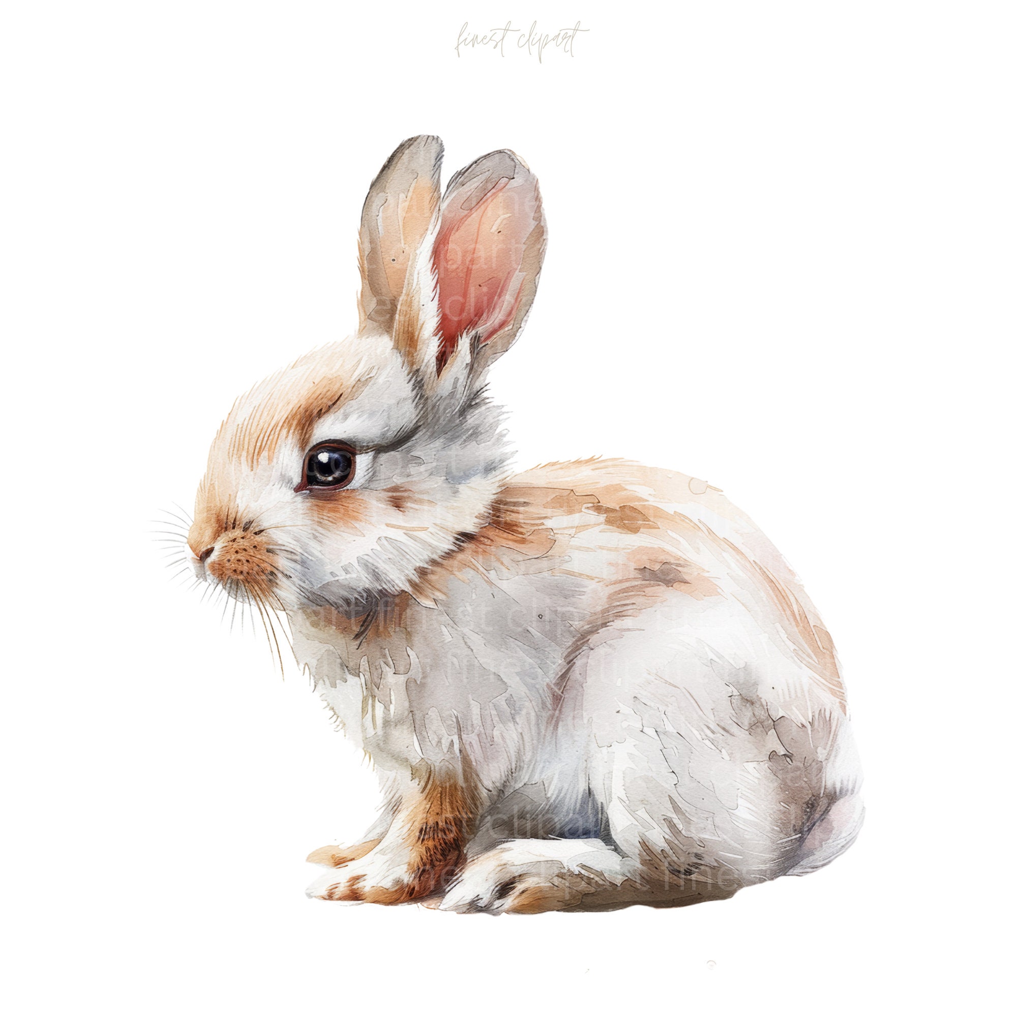 Woodland Baby Animal Clipart Set: 17 PNG Files, Naturalistic Watercolor ...