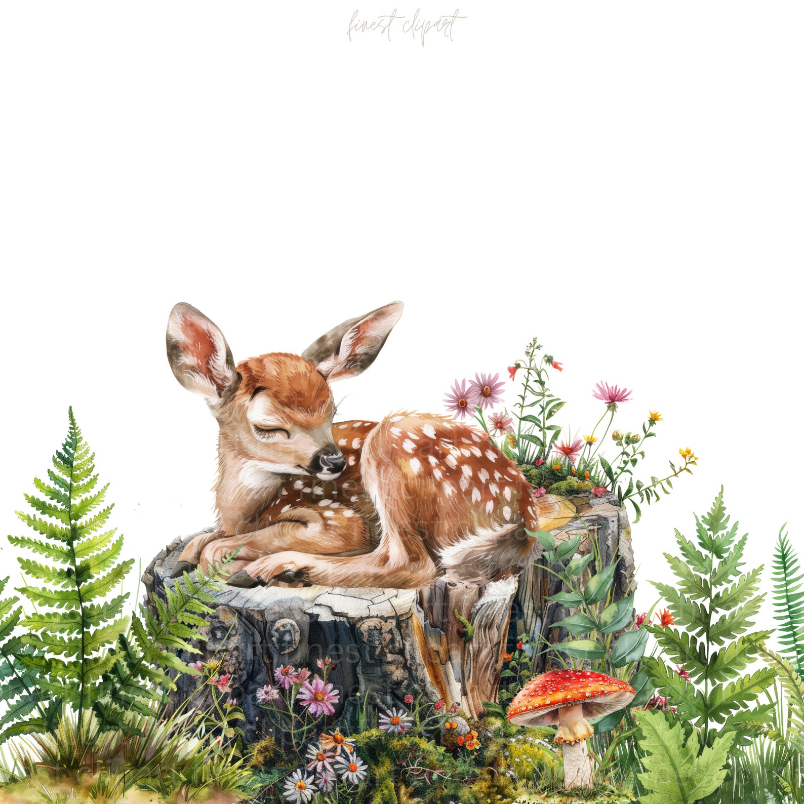 Woodland Mega Bundle: 103 Cute and Sleepy Baby Animals, Trees, and ...
