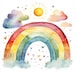 11 Cute Rainbows Watercolor Clipart Set, JPG Images, White Background ...