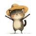 10 Dancing Cartoon Cat JPG Clipart Images - Happy Watercolor Cats With ...